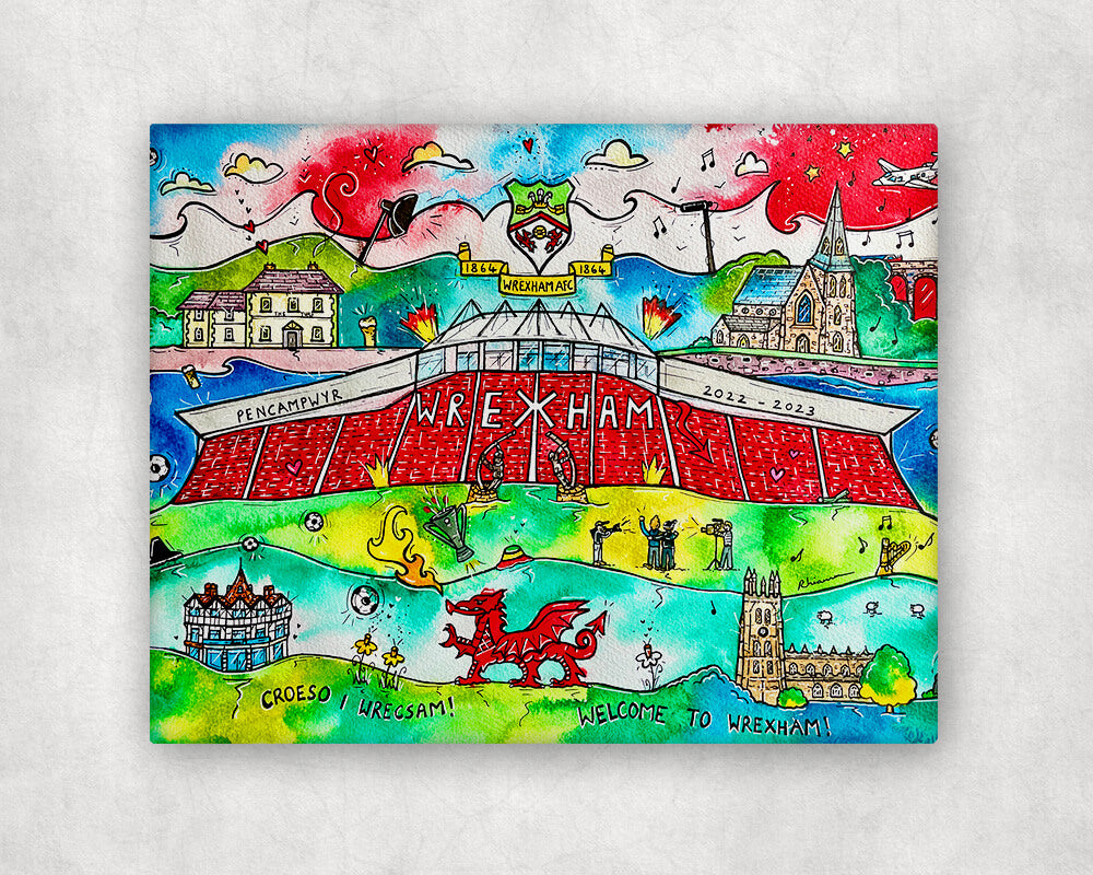Rhiannon Art, Barry Island, Happy Beach, Printed Canvas