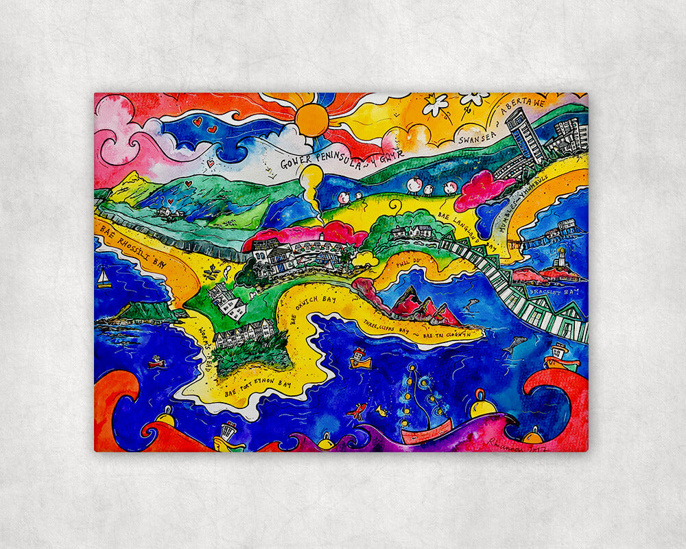 Rhiannon Art, Glorious Gower, Printed Canvas