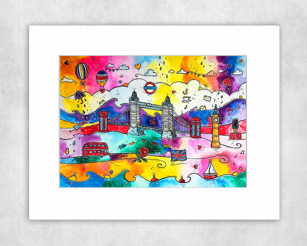Rhiannon Art, Barry Island Mounted Print, Wales