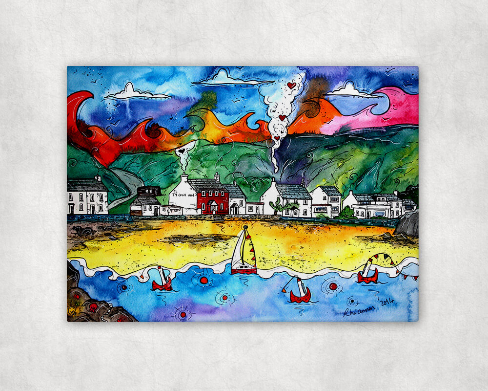Rhiannon Art, Ty Coch Striking Views Printed Canvas