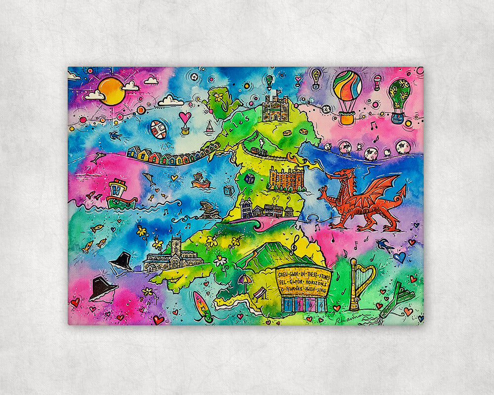 Rhiannon Art, Wonderful Wales, Printed Canvas